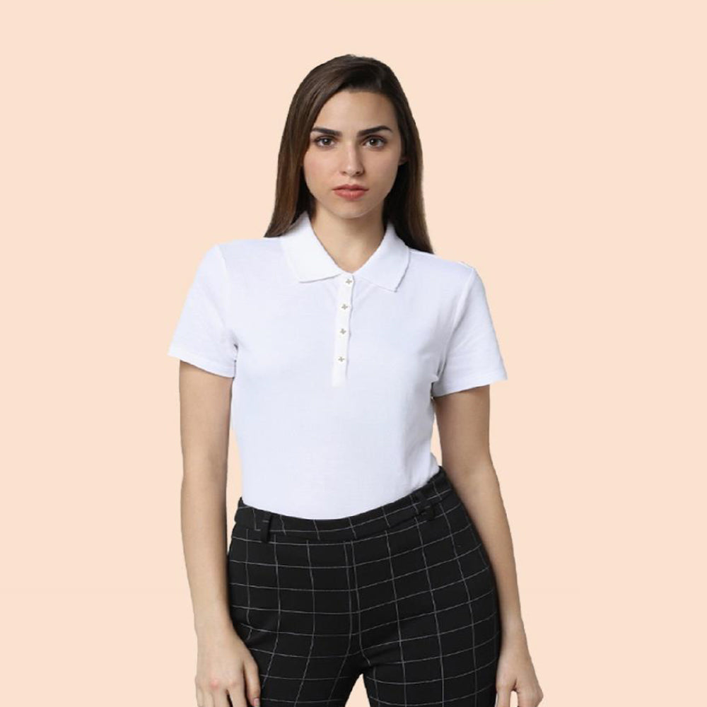 Vero Moda Solid Polo T-shirt - Customised With Company Logo