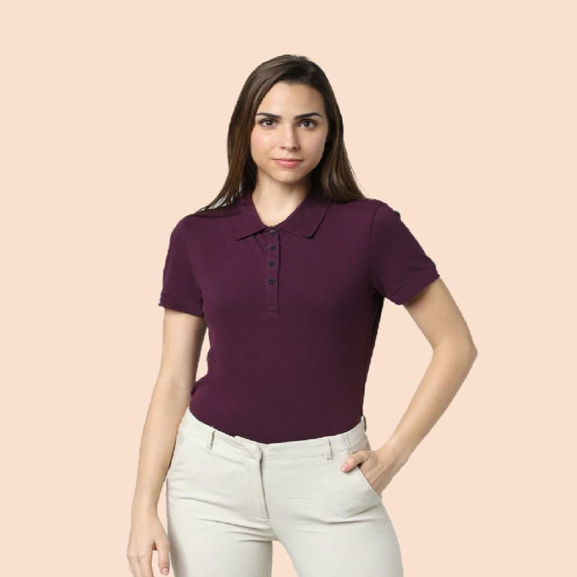 Vero Moda Solid Polo T-shirt - Customised With Company Logo